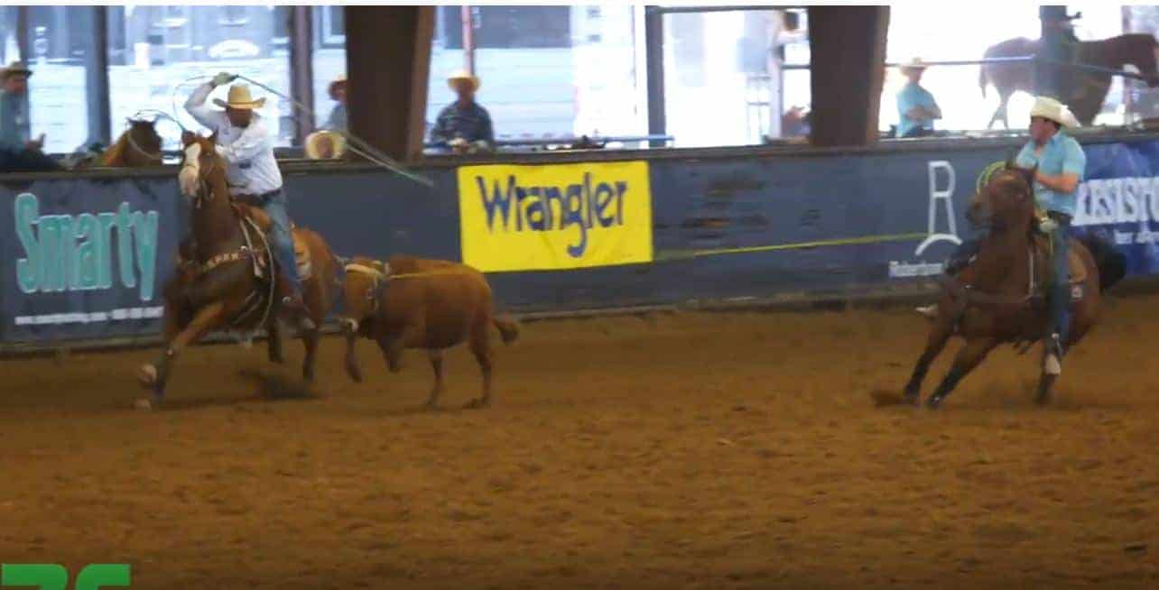 Lane Ivy with the spin and Ryan Motes with the hammer. | X Factor Roping